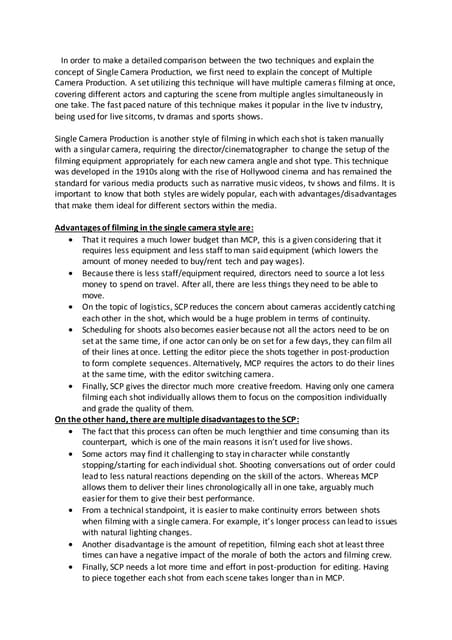 Unit 20 single camera technique | PDF