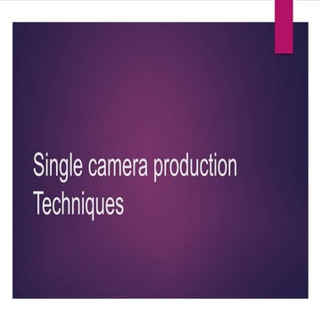 Single camera techniques | PDF