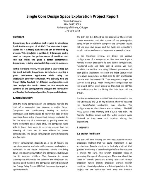 Single Core Design Space Exploration Pdf 3921