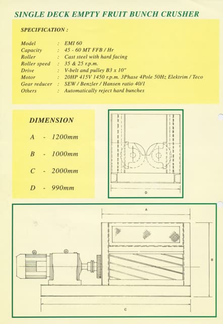 Single deck empty fruit bunch crusher | PDF