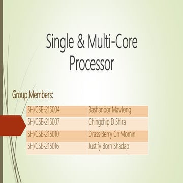 Single Andmulti Core Processor Ppt 0529