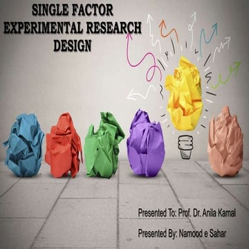 Single factor design | PPTX
