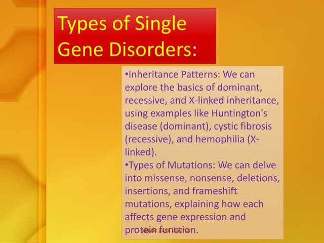 Single Gene Disorders Ppt