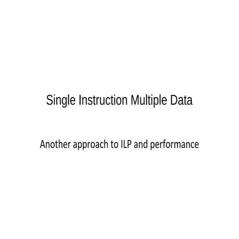 Single Instruction Multiple Data Ppt 2597