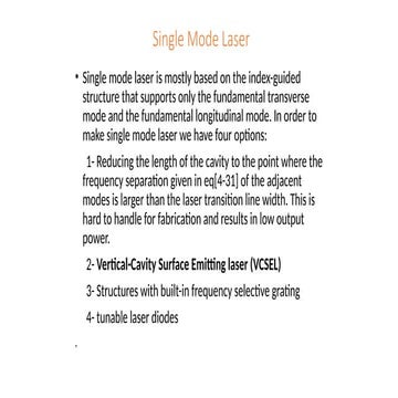 Detailed presentation of Single Mode Laser.pptx