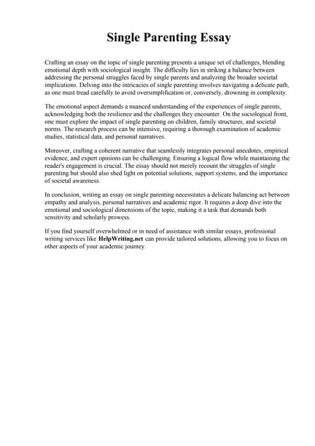 Single Parenting Essay.pdf Single Parenting Essay.pdf