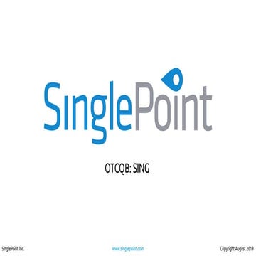 Singlepoint investor deck 082519 | PPT