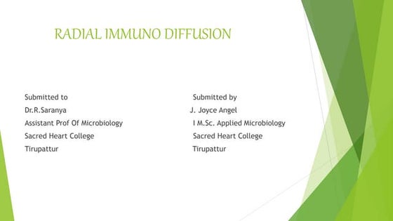 Immunodiffusion principles and application | PPT
