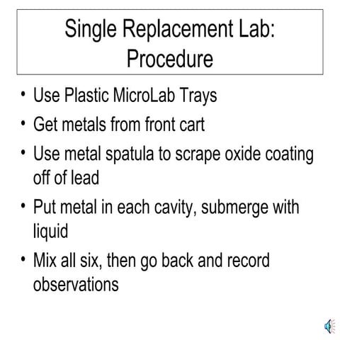 Kurowski Chemistry Single replacement with_audio pt1 | PPT