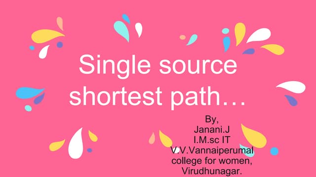 Single Source Shortestpath Ppt