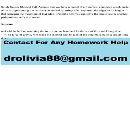 Single Source Shortest Path Assume that you have a model of a weight.pdf