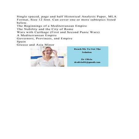 Single spaced, page and half Historical Analysis Paper, MLA Format, .docx