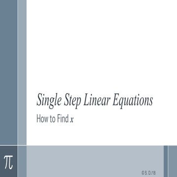 Single/Triple step linear equations [See Description] | PPT