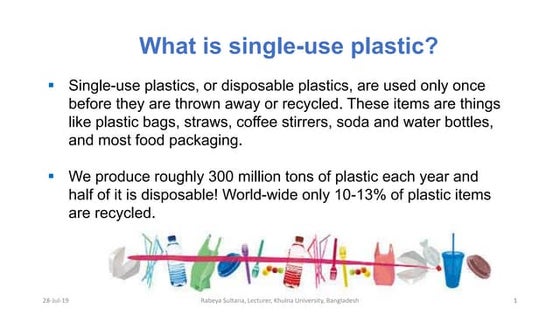 Single use plastic presentation | PPT
