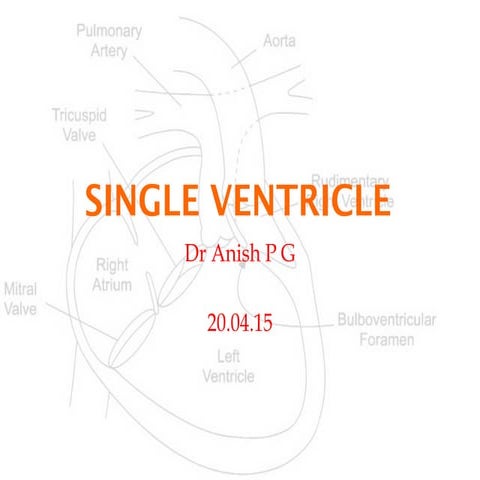 Cyanotic congenital heart diseases - Single Ventricle | PPTX
