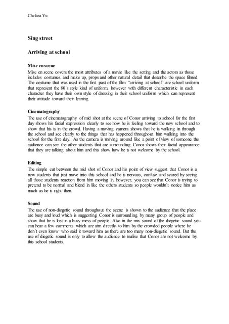 Sing street - analysis | DOCX