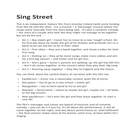 Sing street | DOCX
