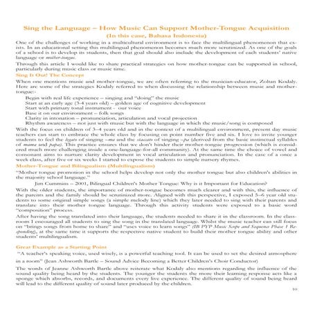 Sing The Language - How Music Can Support Mother-Tongue Acquisition | PDF