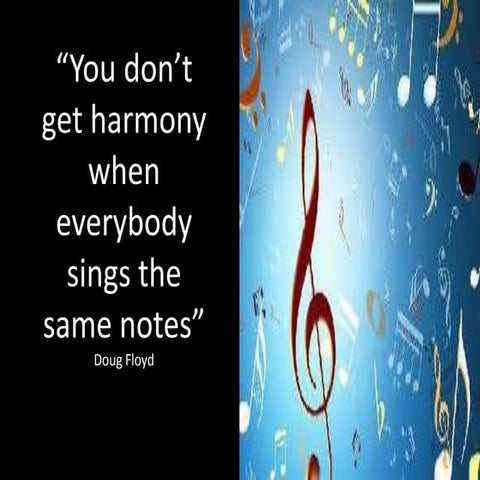 You don't get harmony when everybody sings the same note | PPT