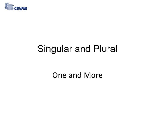 Singular and Plural Nouns PowerPoint presentation | PPSX