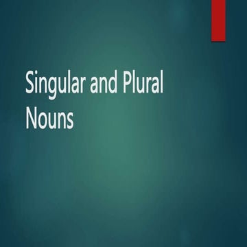 Plural Of Nouns | PPT