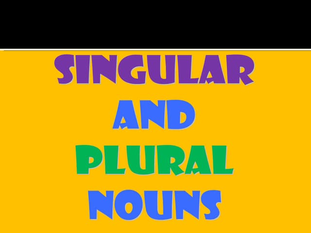 Plural Of Nouns | PPT