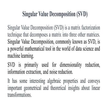 Singular Value Decomposition Svd Pptx