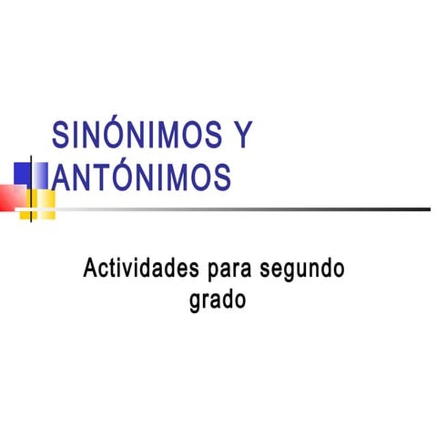 Sinónimos y antónimos (1) | PPT