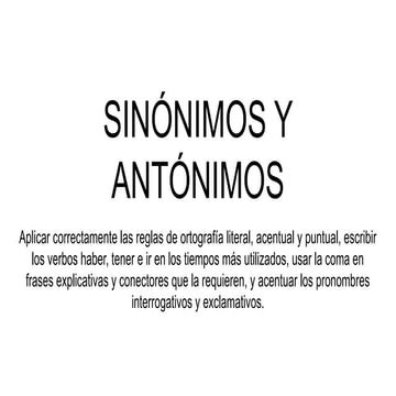 SINÓNIMOS Y ANTÓNIMOS 6°B2025.presentacion | PPTX