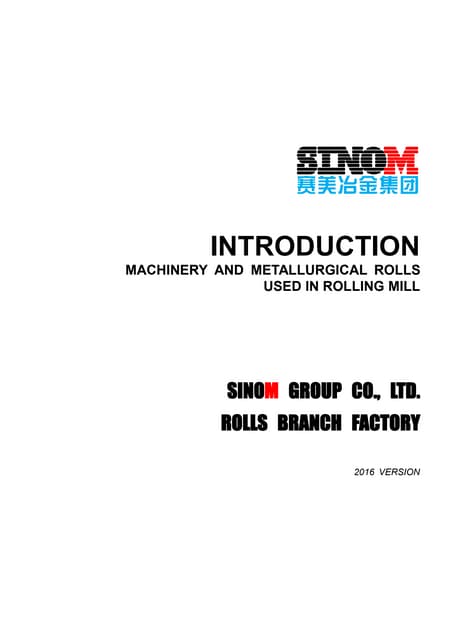 Rolling Mill Rolls Production Process.ppt