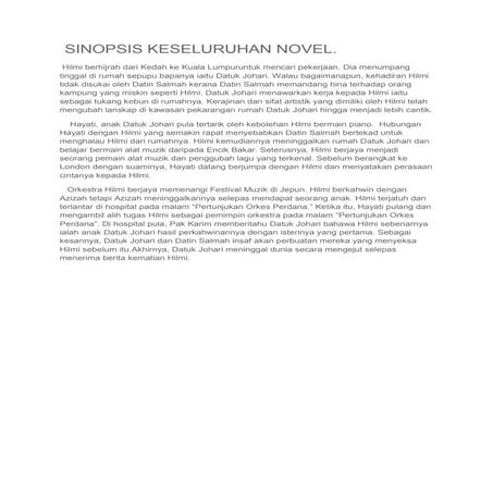 Sinopsis keseluruhan novel | DOCX