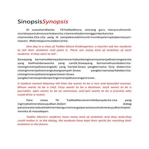 Sinopsis synopsis | DOCX