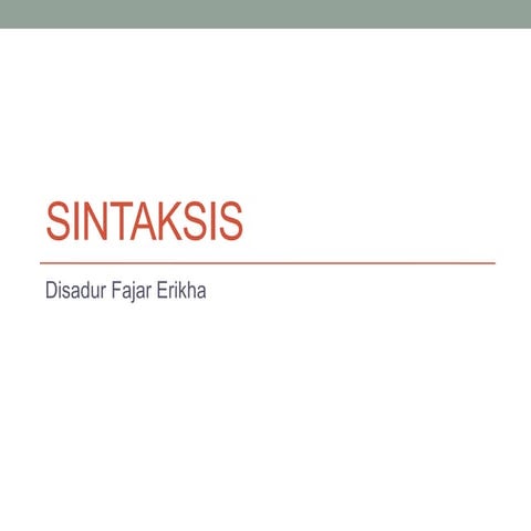 Sintaksis | PPT