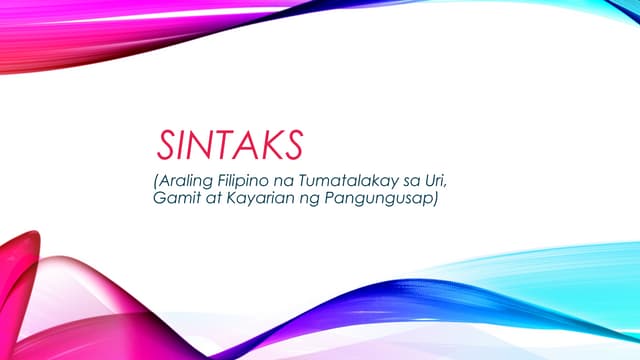 Sintaksis | PPTX