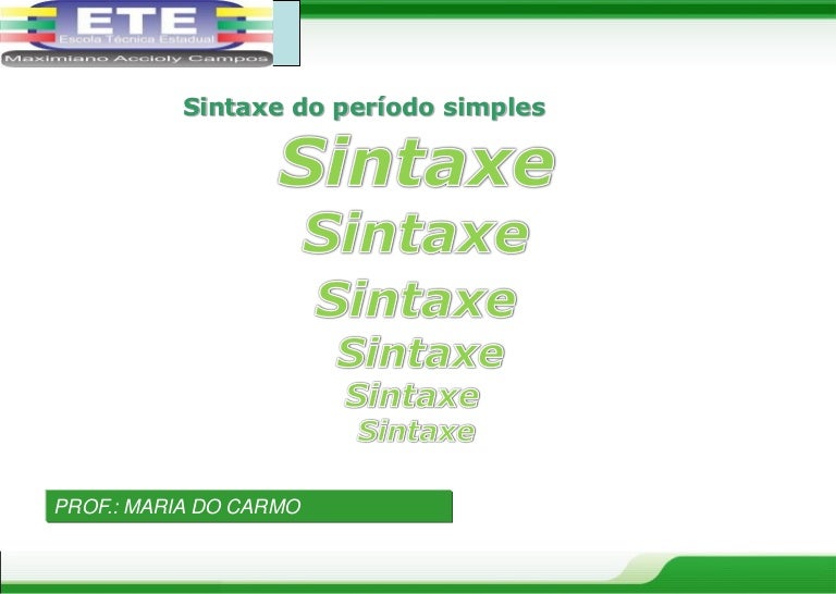 Sintaxe Exemplos