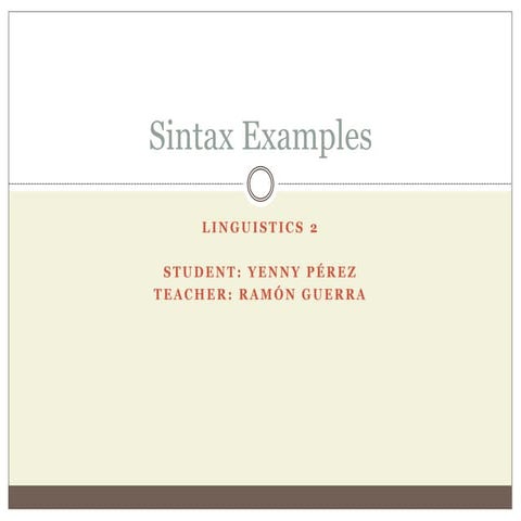 Sintax examples | PPTX