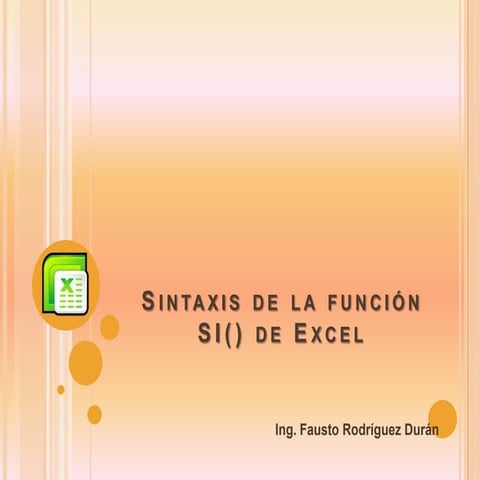 Sintaxis de la función si() de excel | PPSX