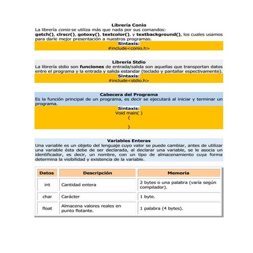 Sintaxis funciones c++ | PDF