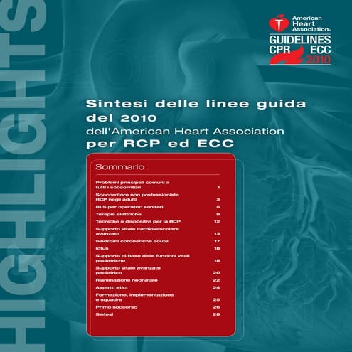 Sintesi delle linee guida del 2010 dell'american heart association per ...