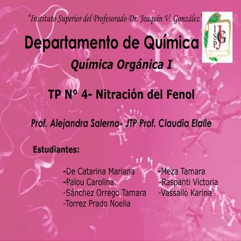Sintesis y separación de isómeros del nitrofenol | PPTX