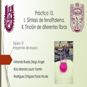 Sintesis de fenolftaleina y tincion de varias telas.pptm