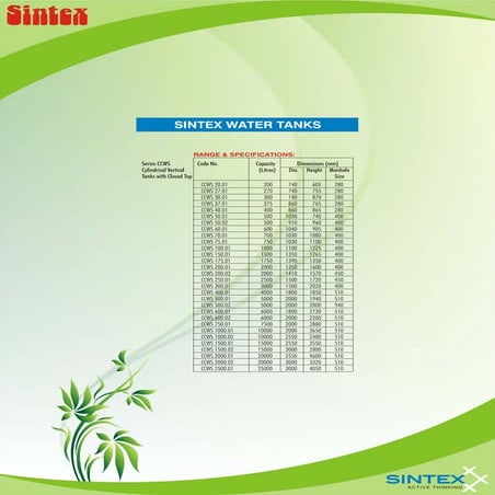 Sintex water tanks | PDF