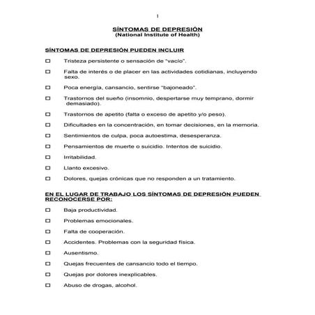 Sintomas de depresion | DOC