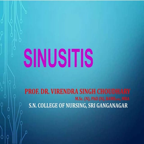 SINUSITIS for BSc Nursing 3 Year Students | PPTX