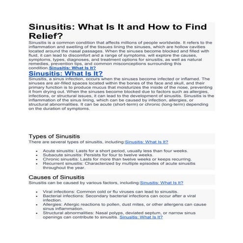 Sinusitis What Is It | PDF