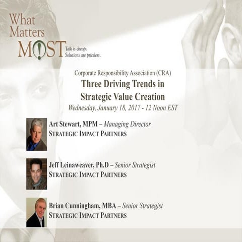 Three Driving Trends in Strategic Value Creation | PPT