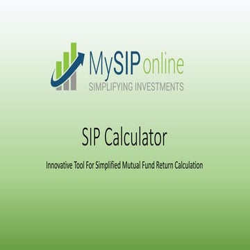 SIP Calculator - Innovative Tool For Simplified Mutual Fund Return ...