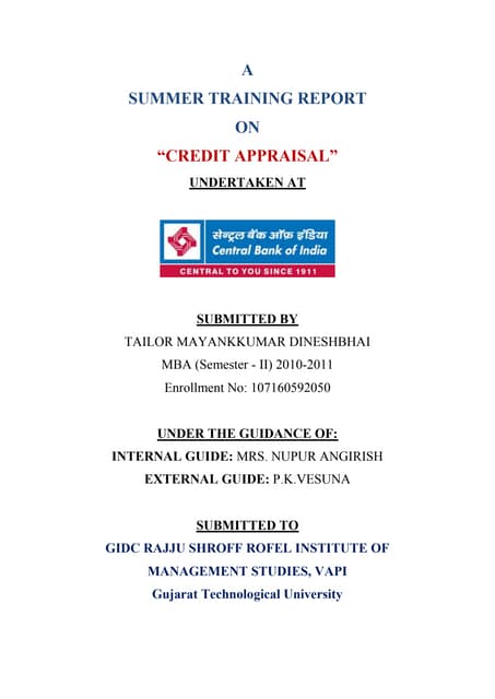 CREDIT APPRAISAL PROCESS OF HDB FINANCIAL SERVICES ppts | PPTX ...