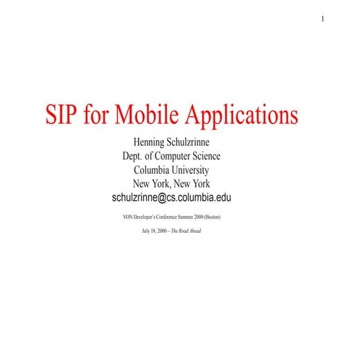 Sip for mobile applications | PDF | Computer Networking | Computing