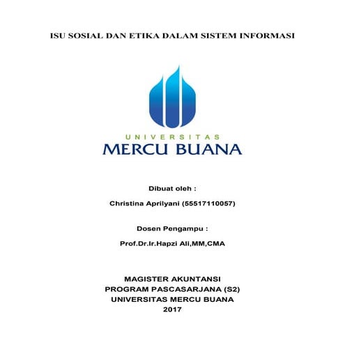 Si & Pi, christina aprilyani, hapzi ali, isu sosial dan etika sistem ...